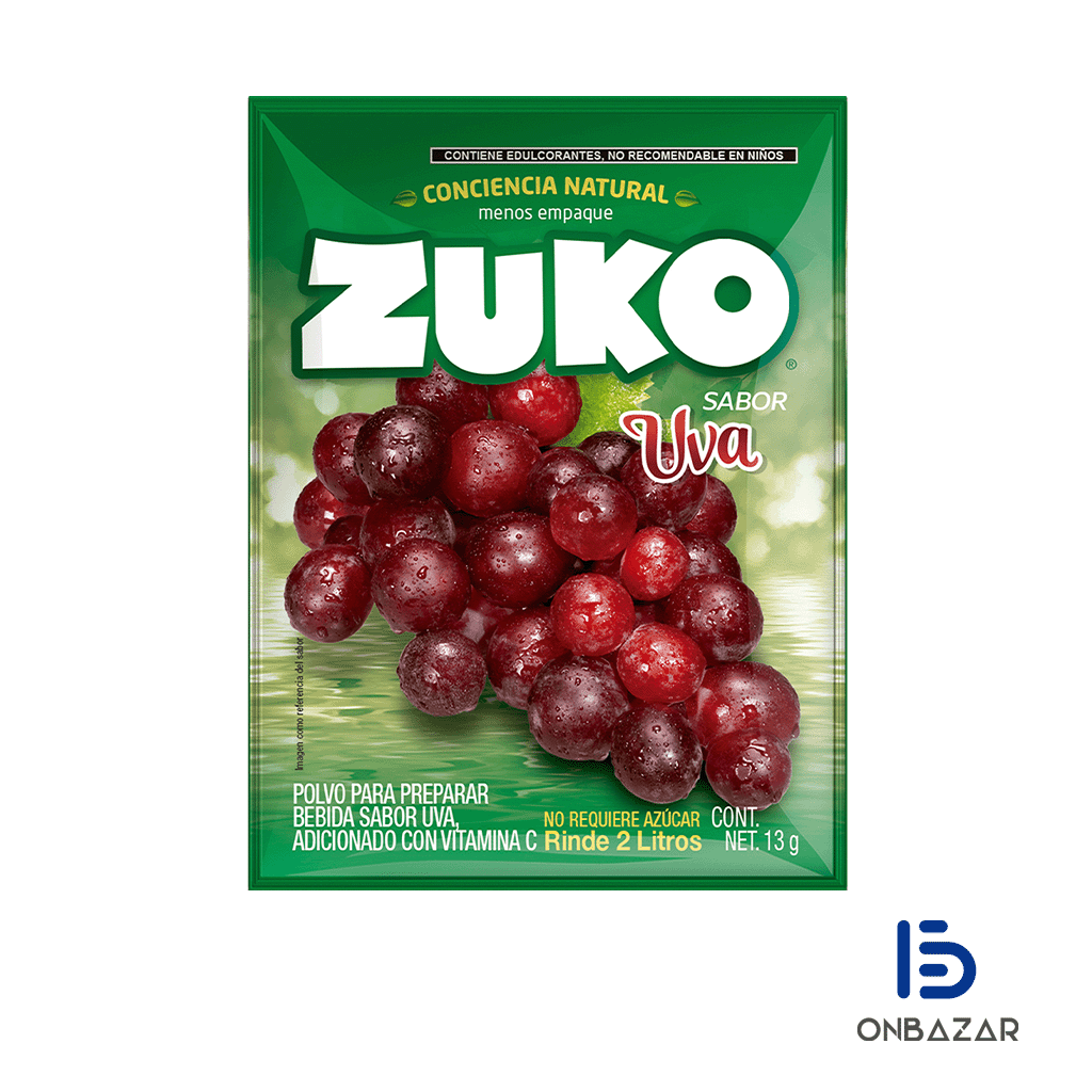 Refresco instantátaneo sabor uva Zuko (13g) | OnBazar